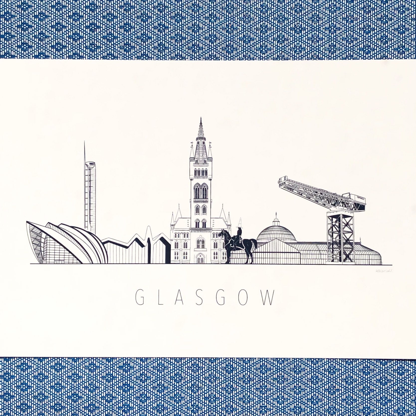 Signed Glasgow Skyline Print - University of Glasgow, Botanics ...
