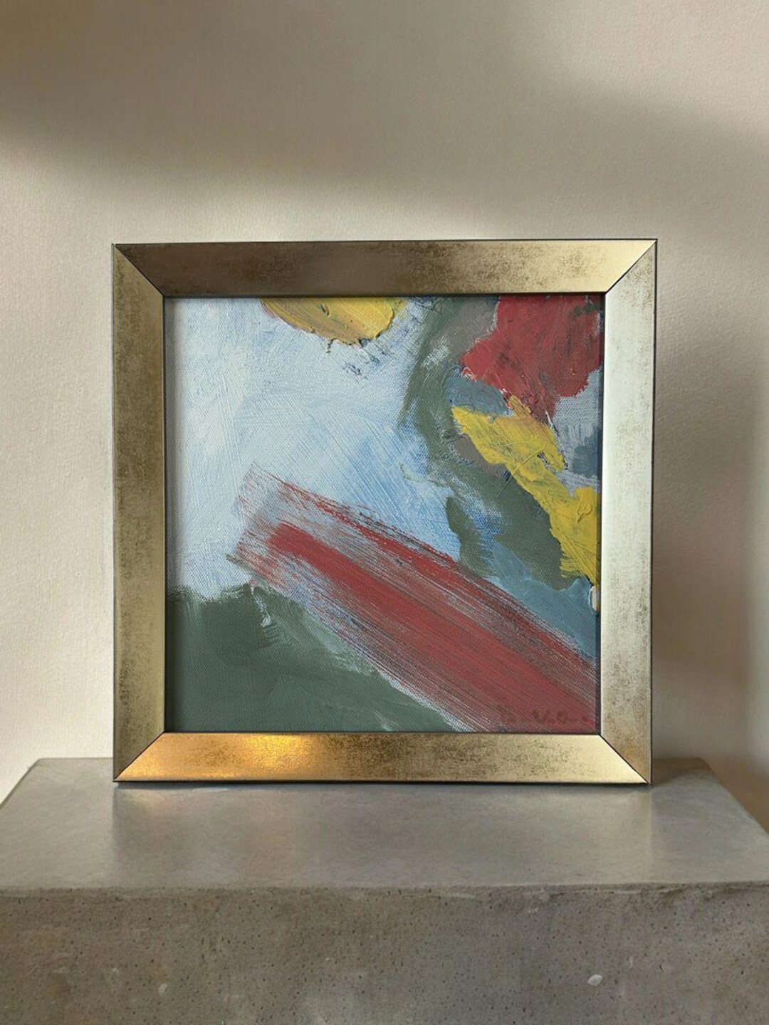 Abstract Painting in Gold Bevel Frame spring Fever 4 - Etsy