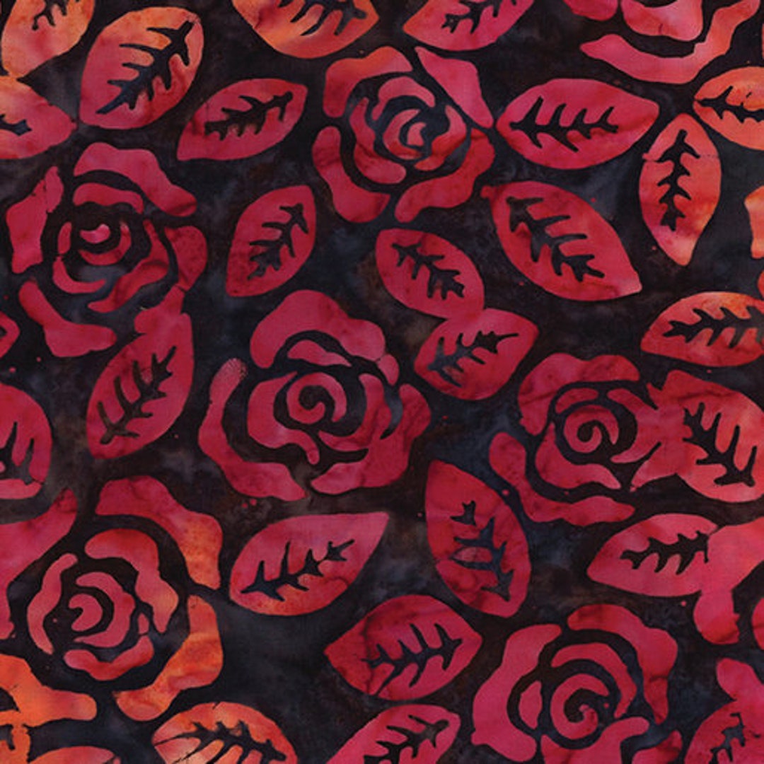 BATIK - Bali Rose Garden Collection - Roses Bittersweet in Sunset ...