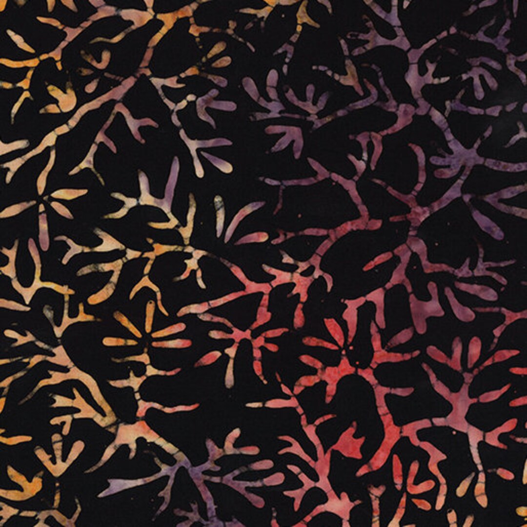 BATIK - Bali Rose Garden Collection - Branches in Black/sunset ...