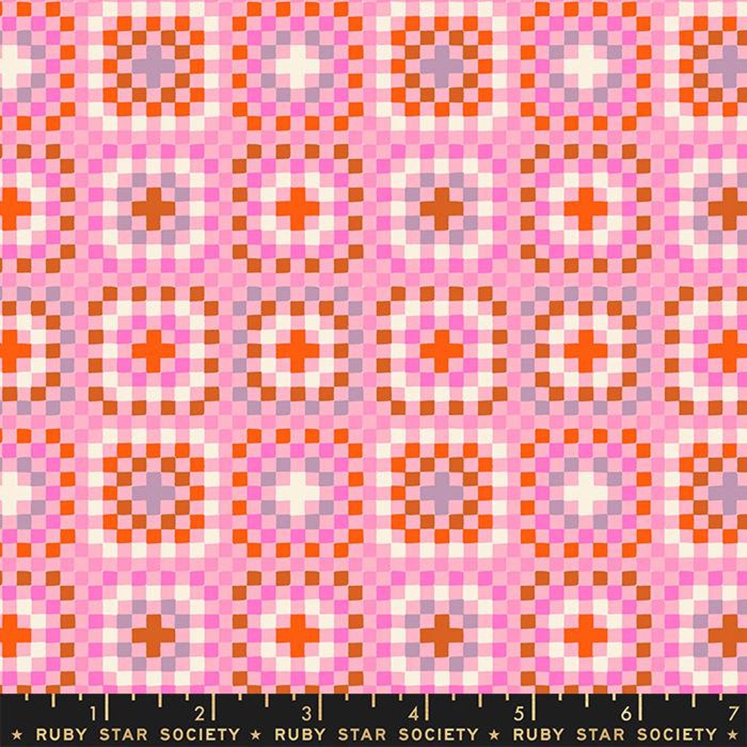 Meadow Star Collection Granny Square Retro Ruby Star Society Alexia Abegg for MODA Fabrics 100% ...