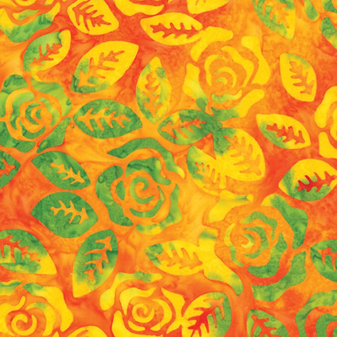 BATIK Bali Rose Garden Collection Rosen in Multi Citrus Benartex Studio ...