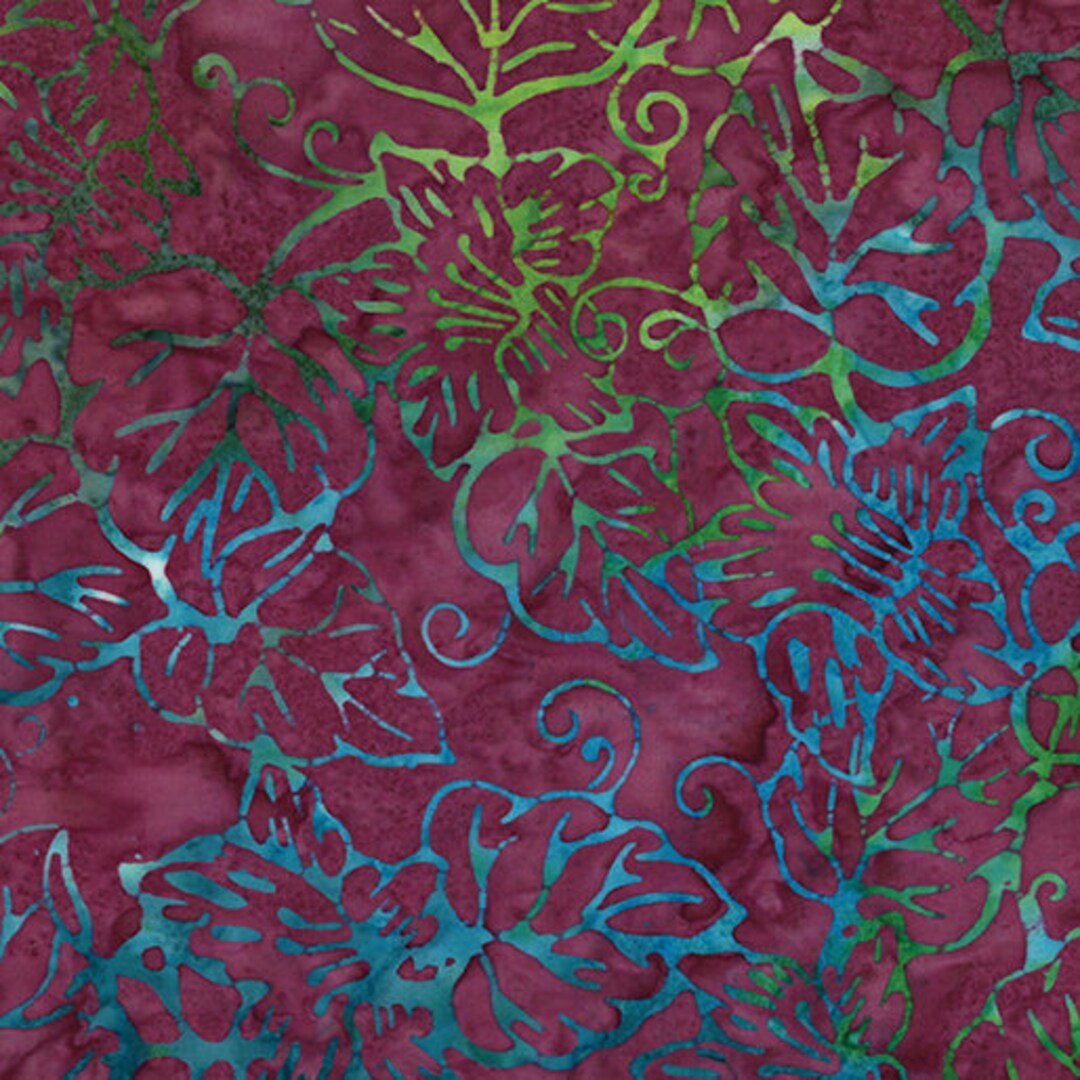 BATIK - Bali Rose Garden Collection - Orchid in Aubergine - Benartex ...