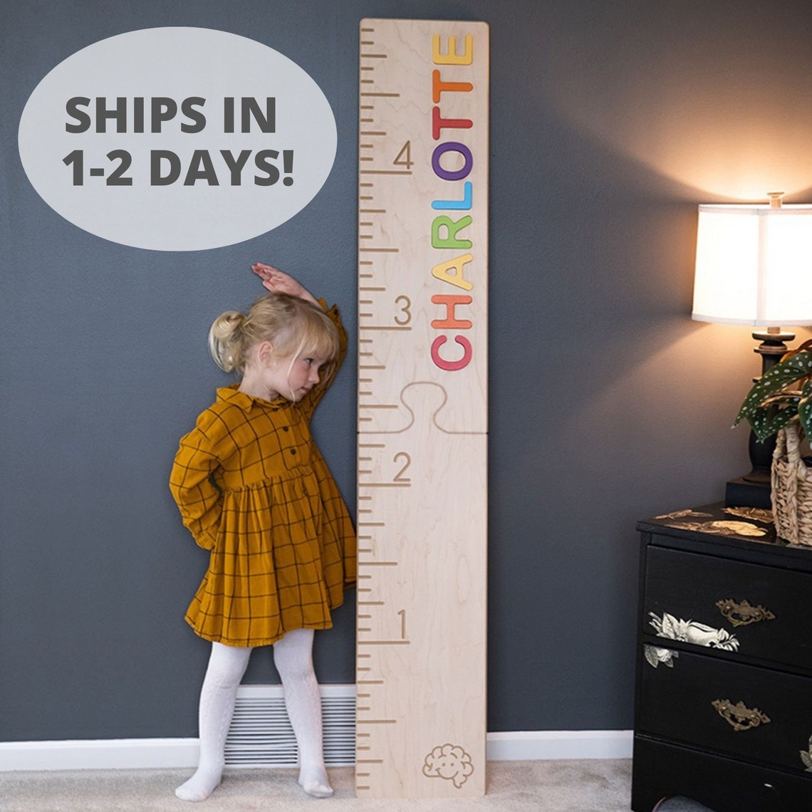 Personalized Wooden Ruler Growth Chart Fat Brain Toys - Etsy