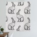 Rabbit Tapestry, Black and White, Pattern, Animals, Sketch, Rabbits ...