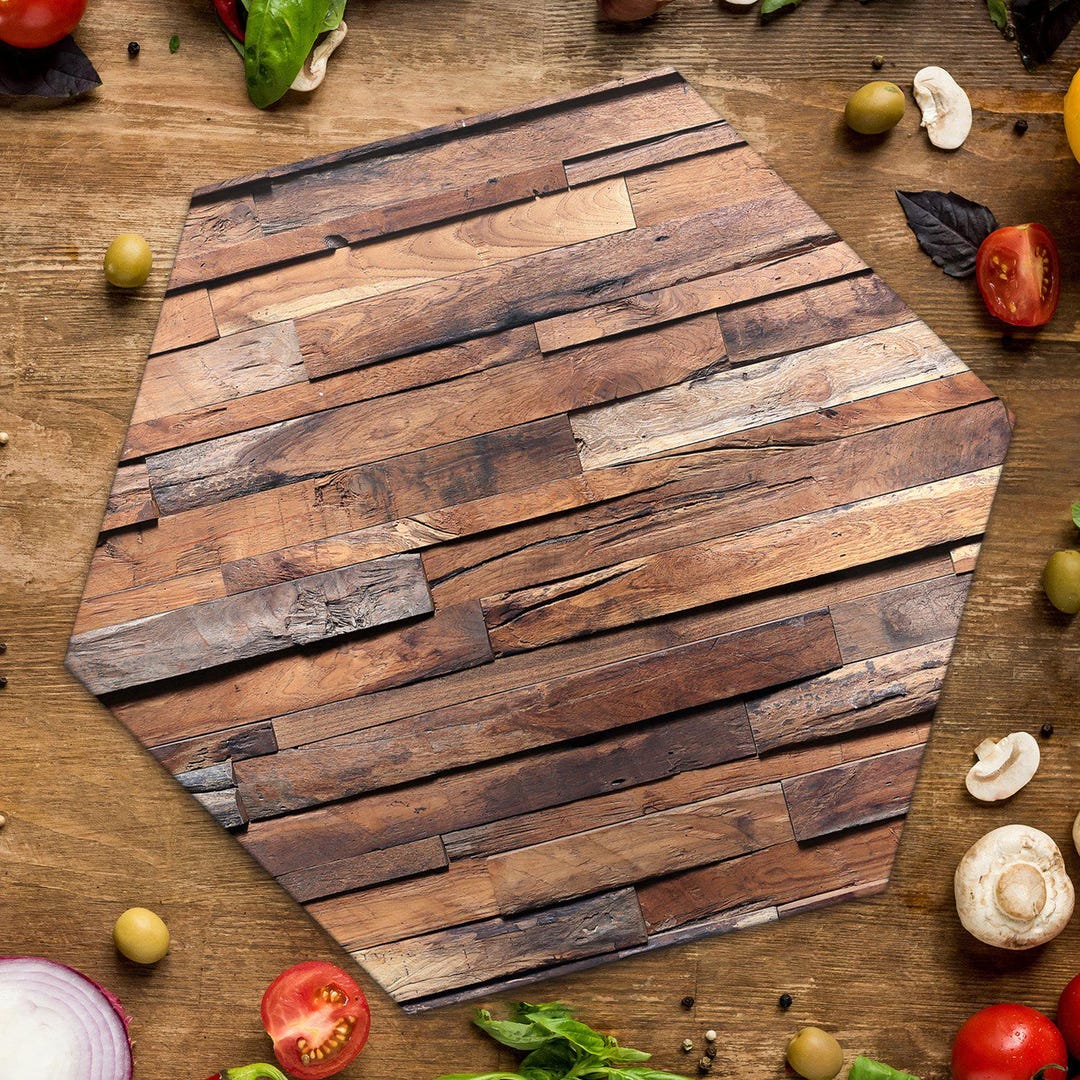 Glass Chopping Board - Shape Variations, Dark Wood, Red Tempered Glass ...