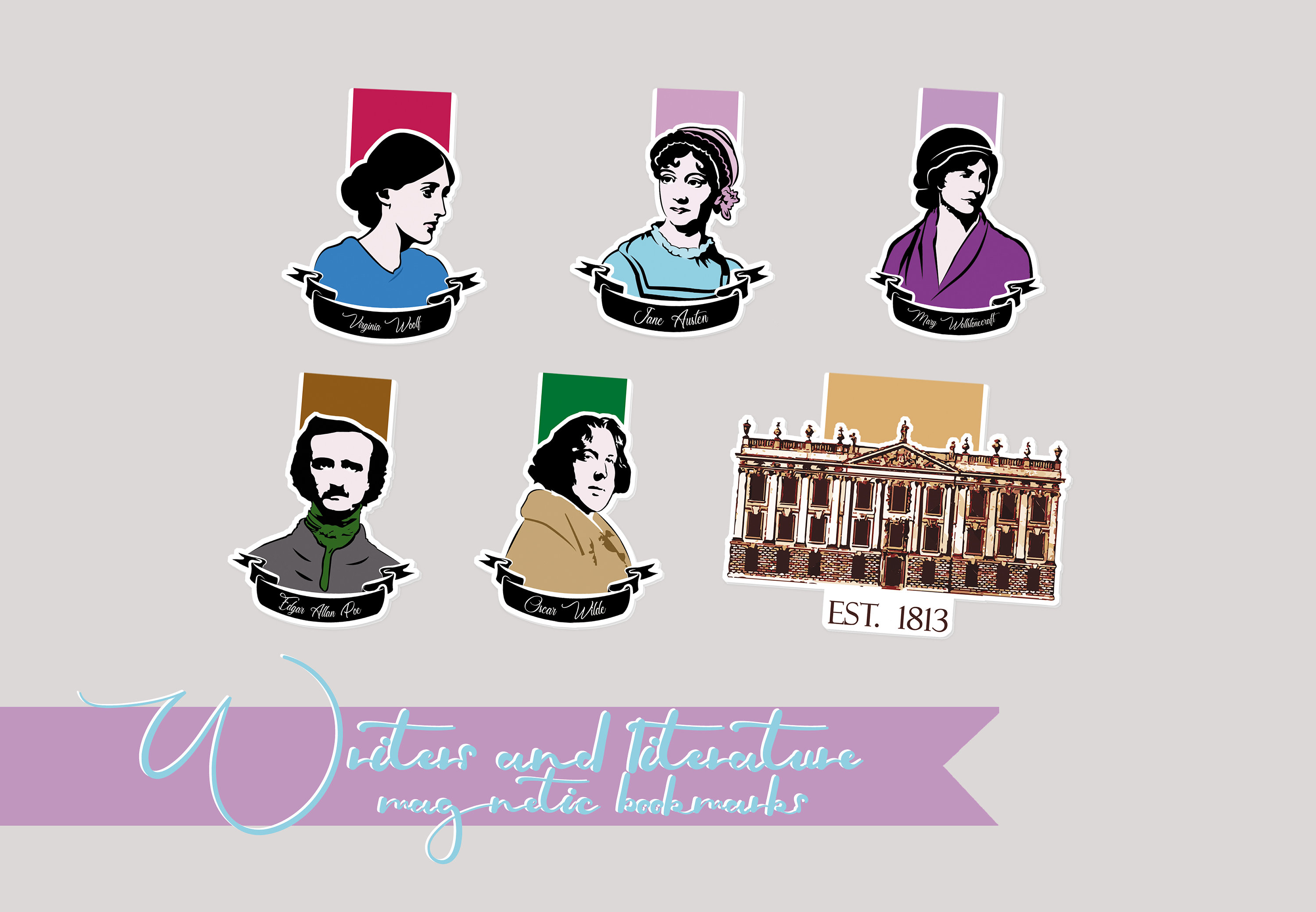 Literature Bookmarks / Jane Austen - Poe - Oscar Wilde - Virginia Woolf ...