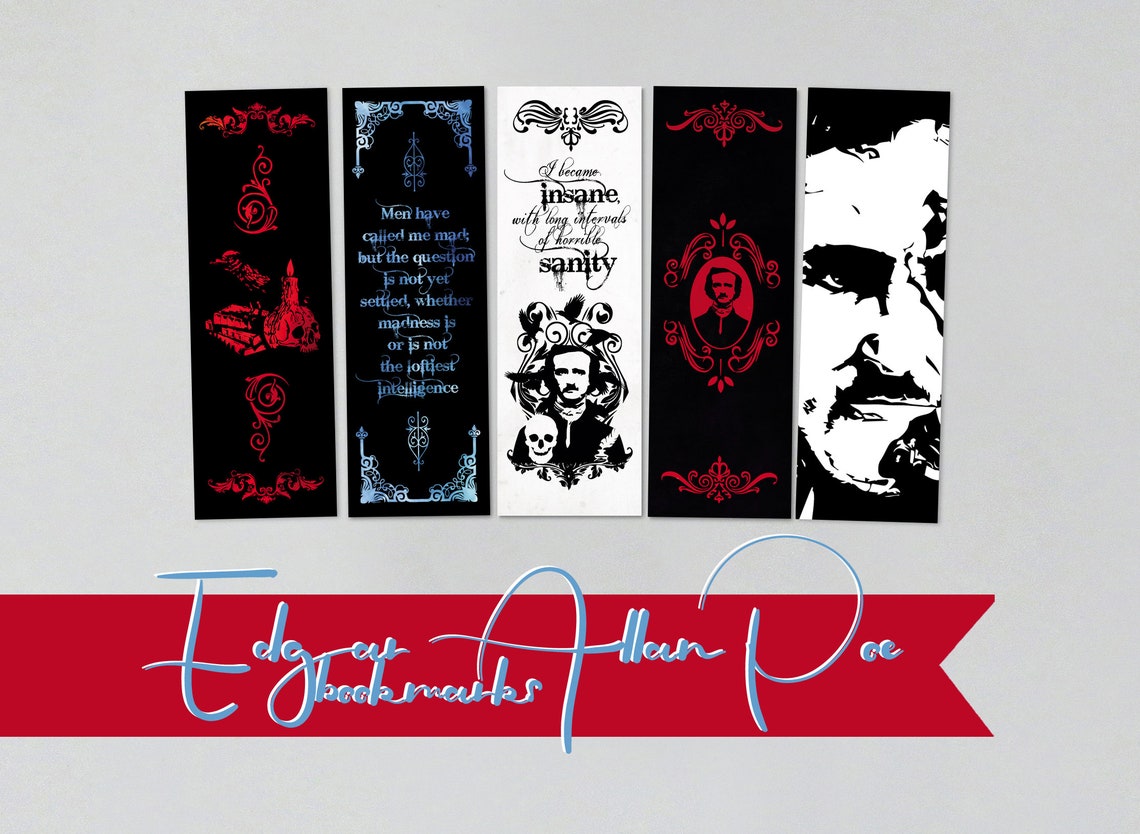 Edgar Allan Poe Bookmark / Bookish / Bookworm / the Raven / the Black ...