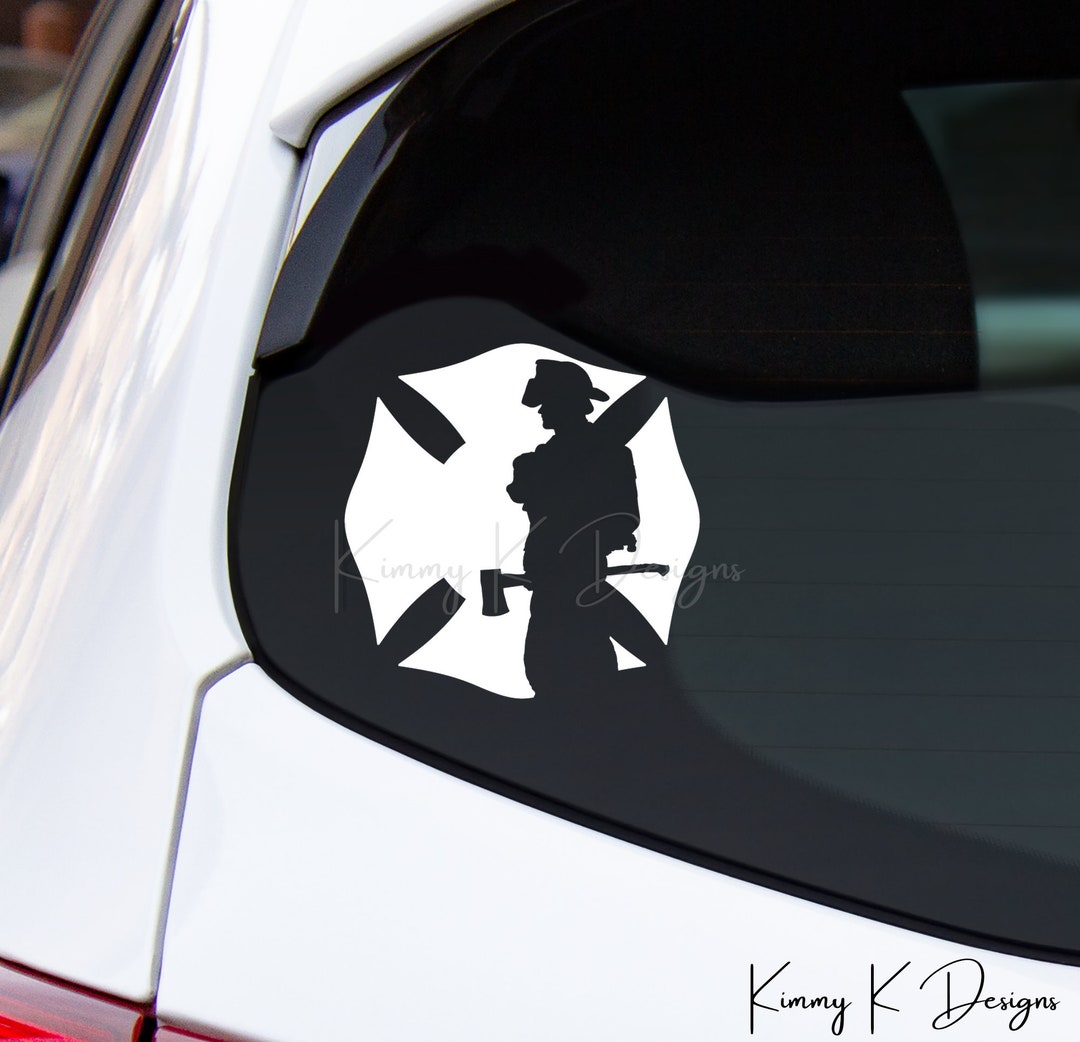 Firefighter Emblem Vinyl Car Decal, Car Decals for Firefighters, Decals ...
