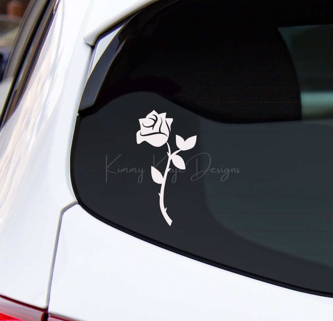 Beautiful Rose Decal, Roses and Stem Decal, DIY Applications Laptops ...