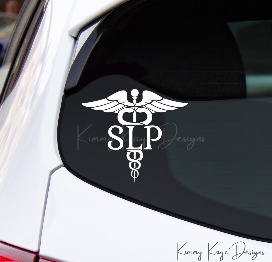 SLP Caduceus Vinyl Decal: Speech Language Pathologist Car Decal - Etsy
