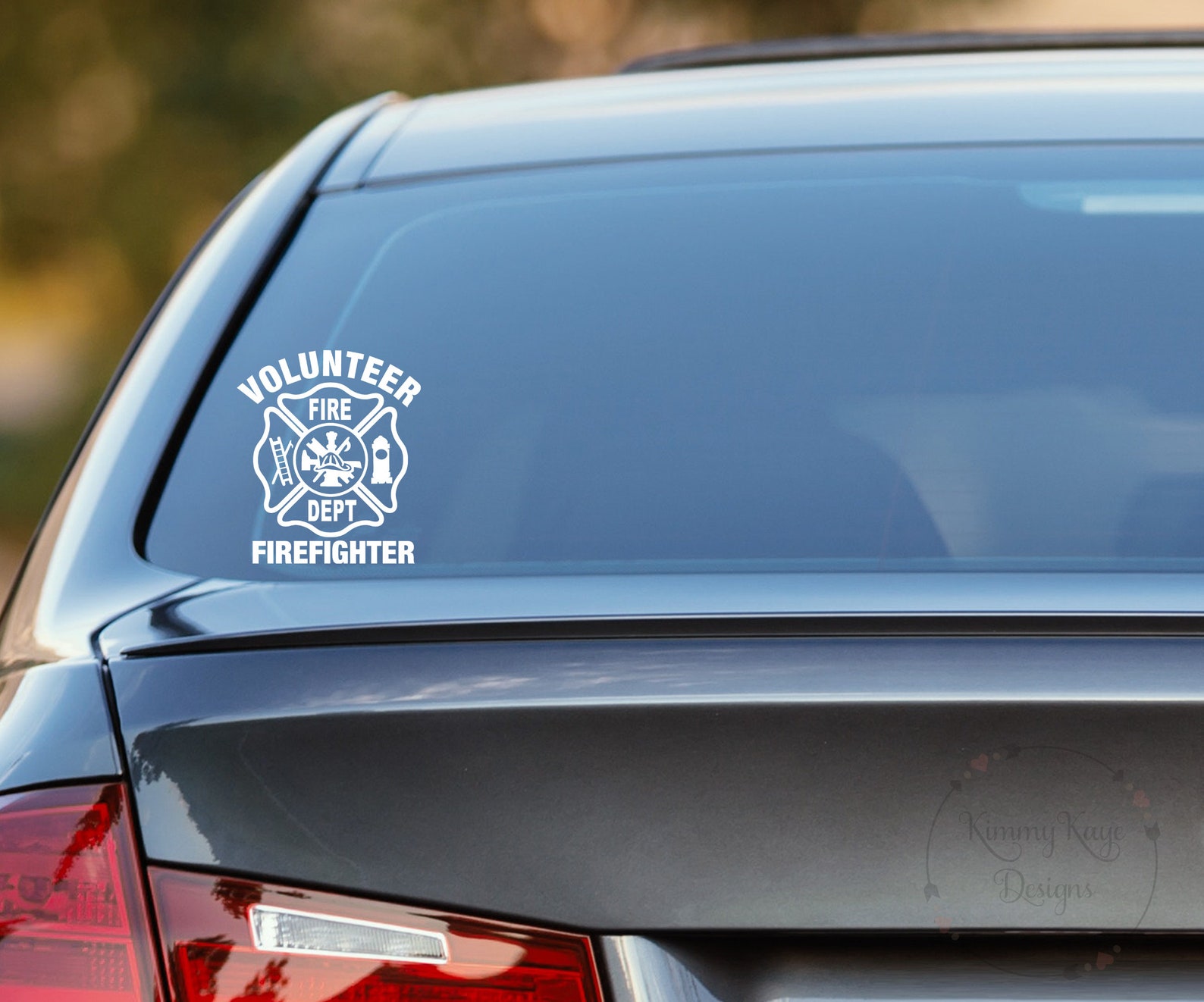 Volunteer Firefighter Vinyl Car Decal Car Decals for | Etsy
