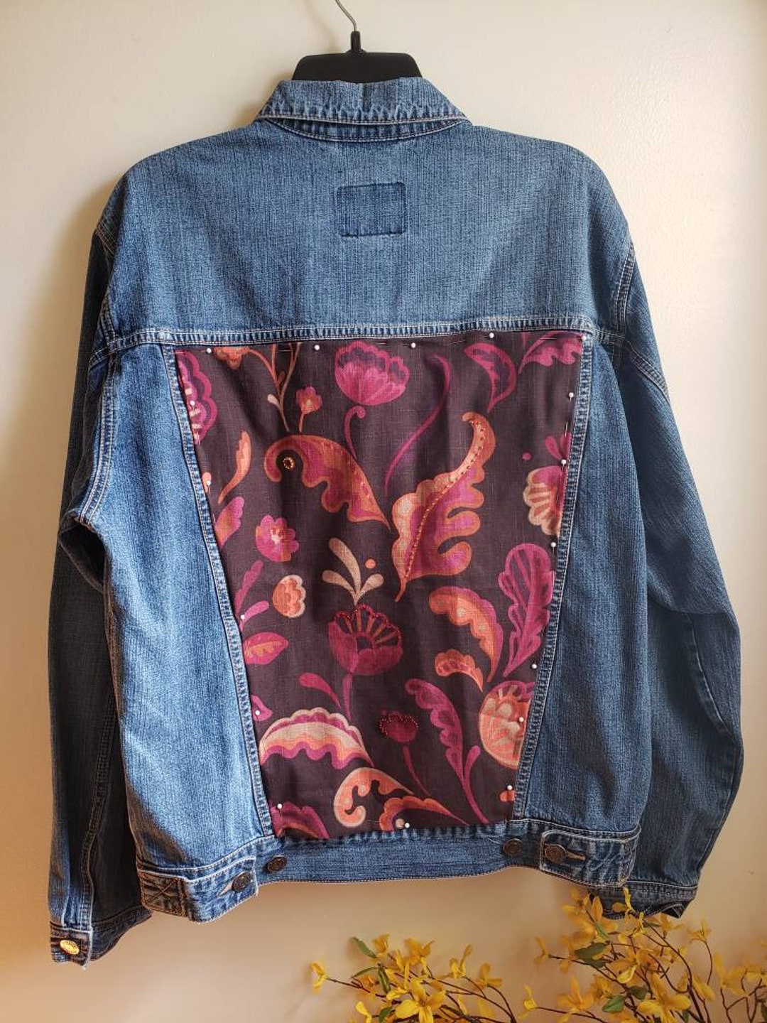 Embellished Jean Jacket, Upcycled Jean Jacket, Denim Jacket, Jacket ...