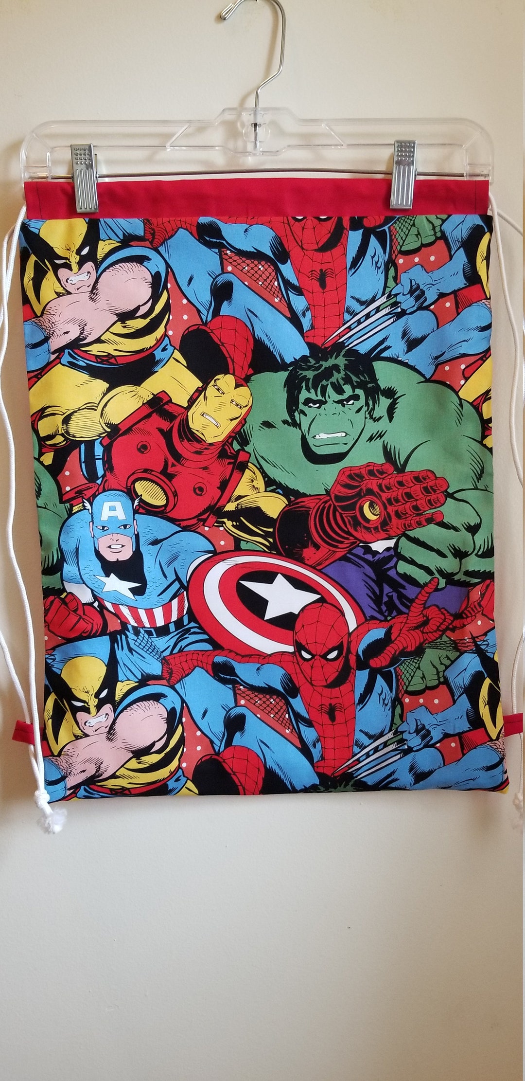 18 in by 14 In, Marvel Comics, Super Hero Backpack, Drawstring Backpack ...