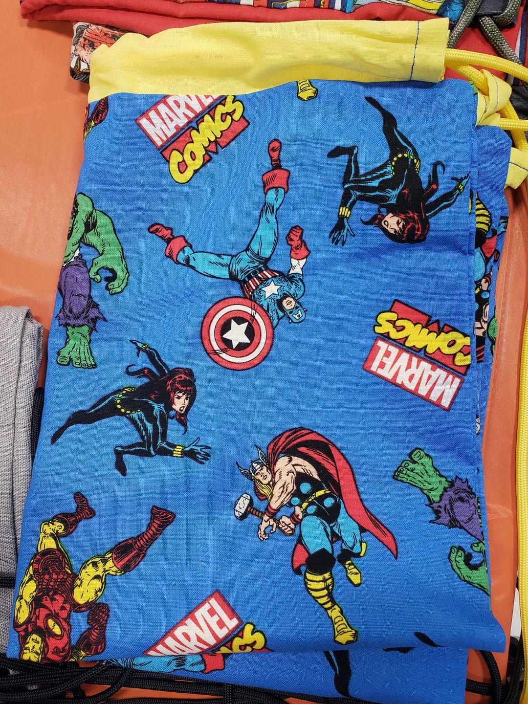 18 in by 14 In, Marvel Comics, Super Hero Backpack, Drawstring Backpack ...