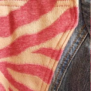 Pink Zebra Jacket, Denim Jacket, Upcycled Jean Jacket, Jean Jacket ...