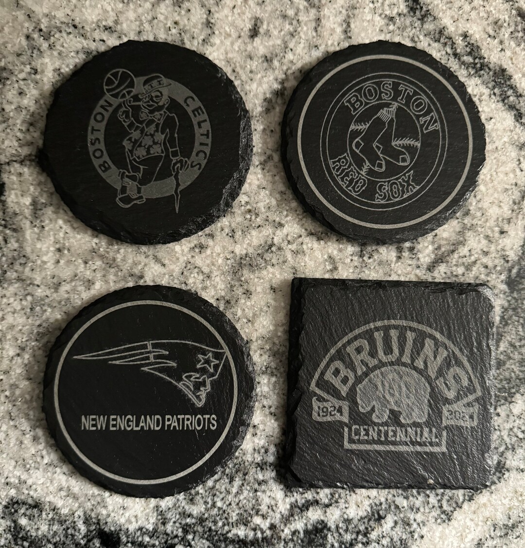 Set of 4 Laser Engraved Coasters. for Home Personalized,any Sports Logo ...