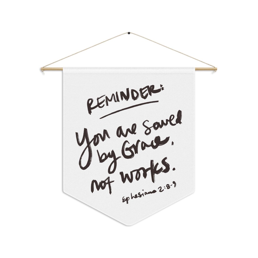 Saved by Grace Banner, Scripture Wall Hanging, Scripture Hanging Art ...