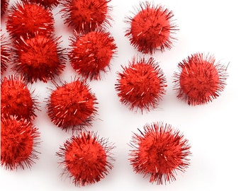 Red Pom Poms | Etsy UK