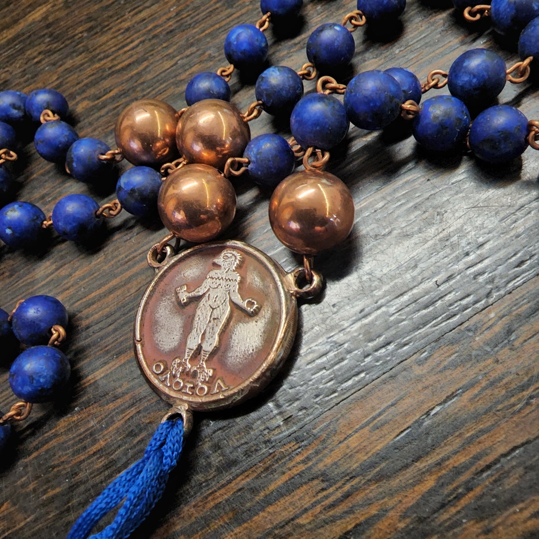 Picatrix Image of Venus Talisman Lapis and Copper Prayer Beads - Etsy