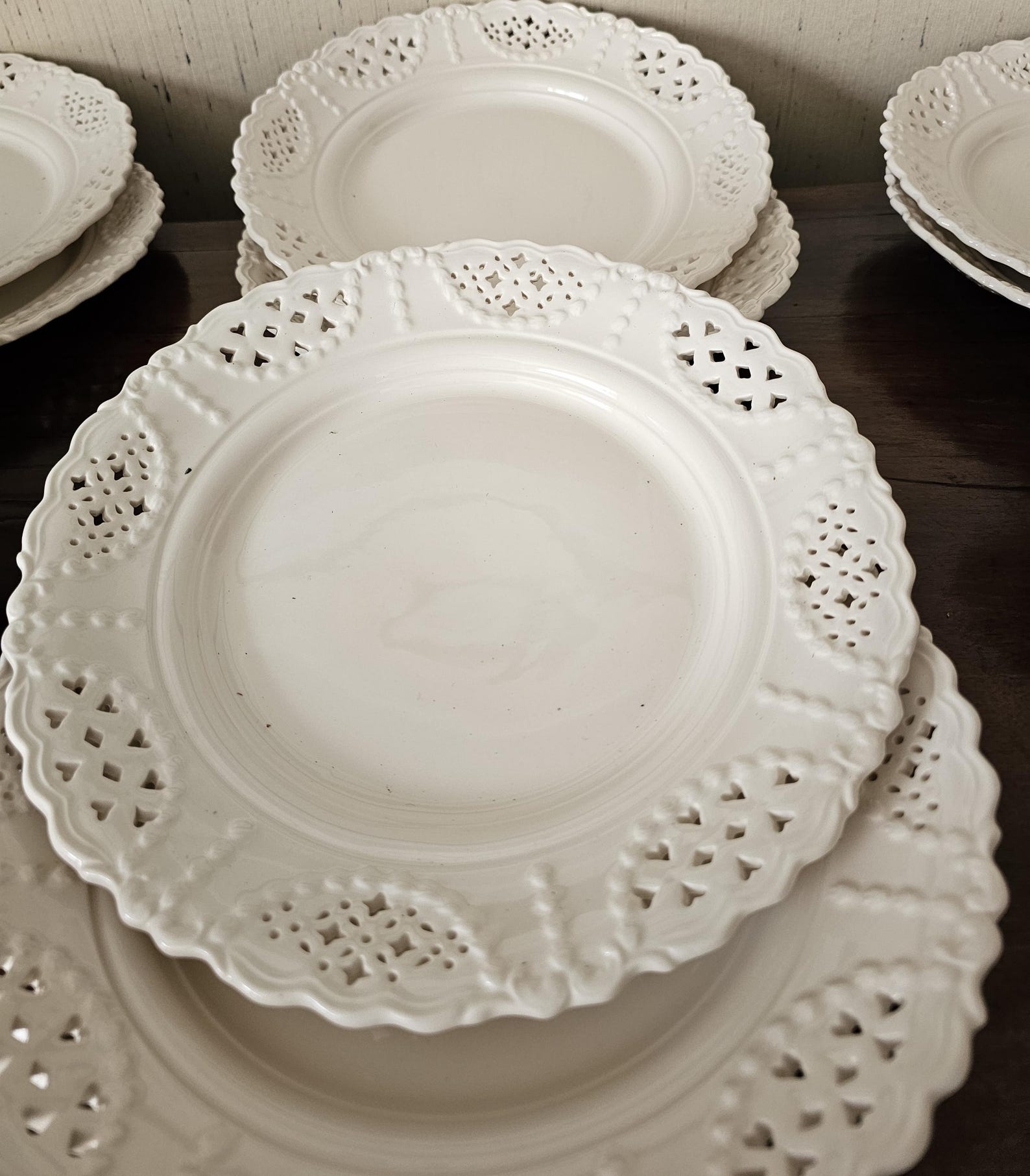 Hartley &greens, Pierced Dinner Plates, Leeds Pottery, England - Etsy