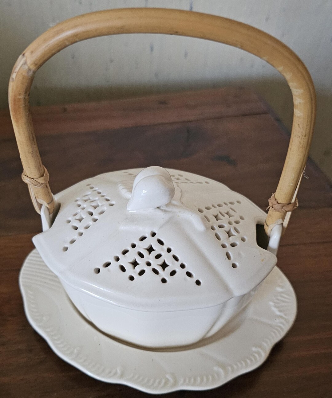 Hartley & Greens Pierced Creamware Covered Preserved Pot With ...