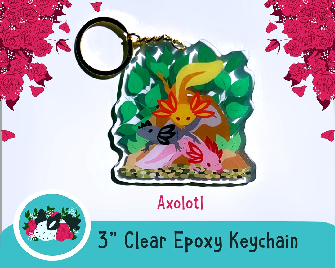 Axolotls - 3 Inch Clear Epoxy Charms - Etsy