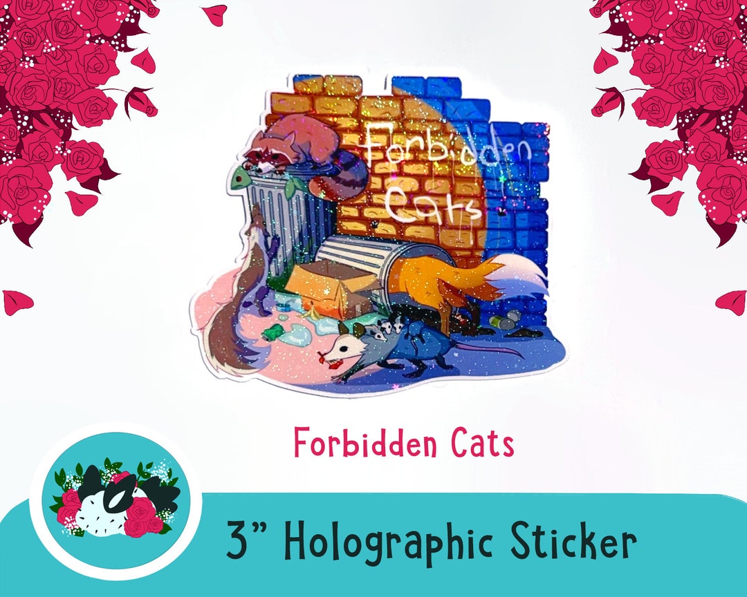 Forbidden Cats - 3 Inch Holographic Sticker - Etsy