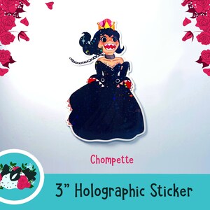 Bowsette, Boosette, Chompette, and Pirrahnette - Holographic Stickers ...