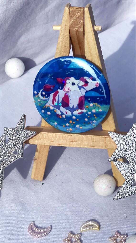 Two Headed Calf Poem Holographic 2inch Button - Etsy