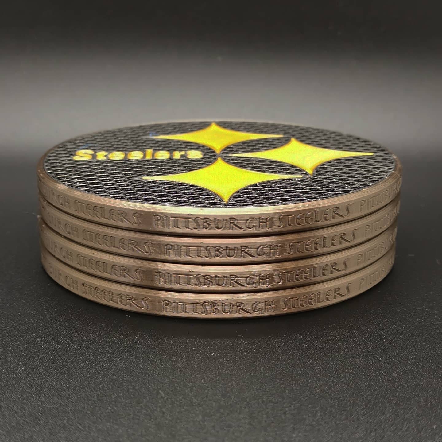 Pittsburgh Steelers Coasters Sports Coasters with Holder 3d | Etsy