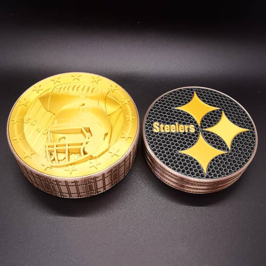 Pittsburgh Steelers Coasters Sports Coasters with Holder 3d | Etsy