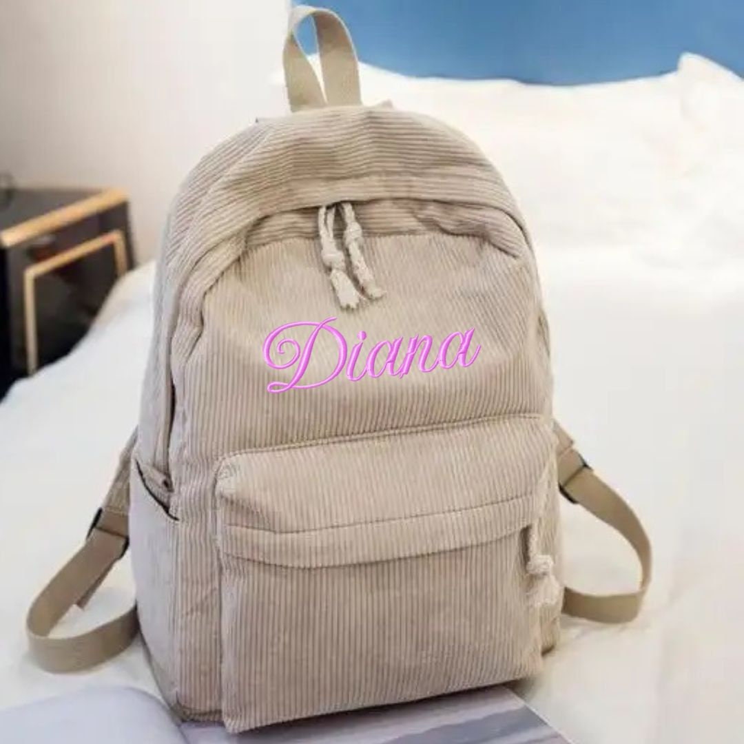 PERSONALIZED CORDUROY BACKPACK Kids Backpack, Kids Backpack Embroidered ...
