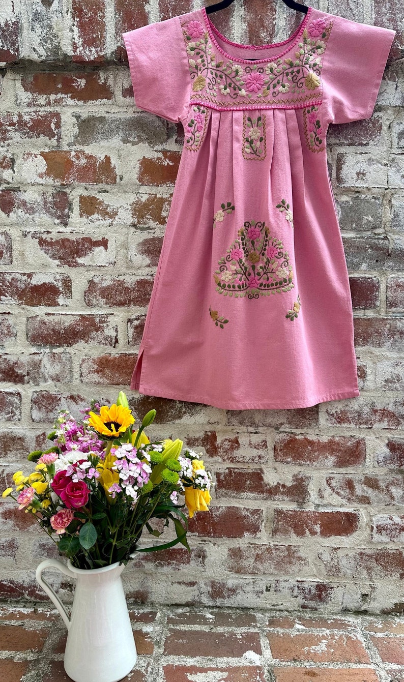 Girl’s Mexican Dress, Puebla Dress, Sundress Girl, Mexican Cotton Dress ...