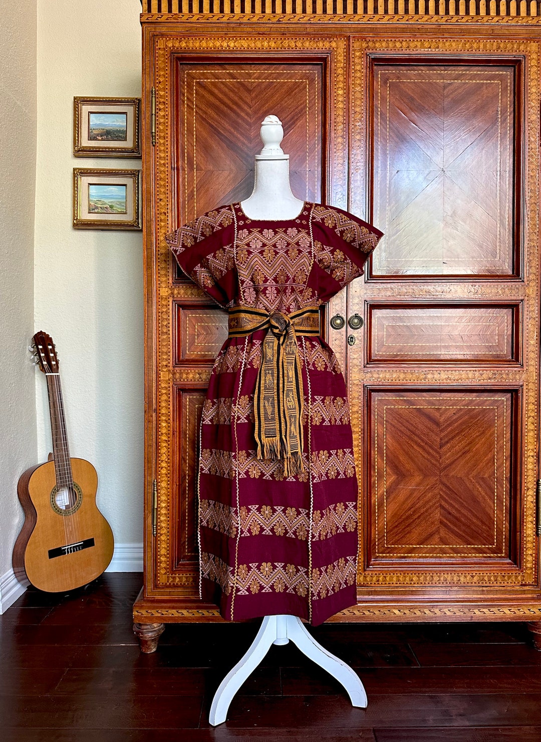 Handwoven Huipil, Mexican Loom Dress, Mexican Maxi Dress, Mexican ...
