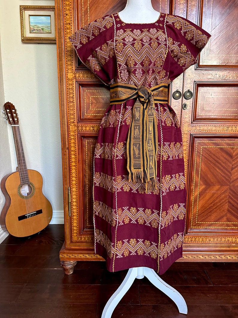 Handwoven Huipil, Mexican Loom Dress, Mexican Maxi Dress, Mexican ...
