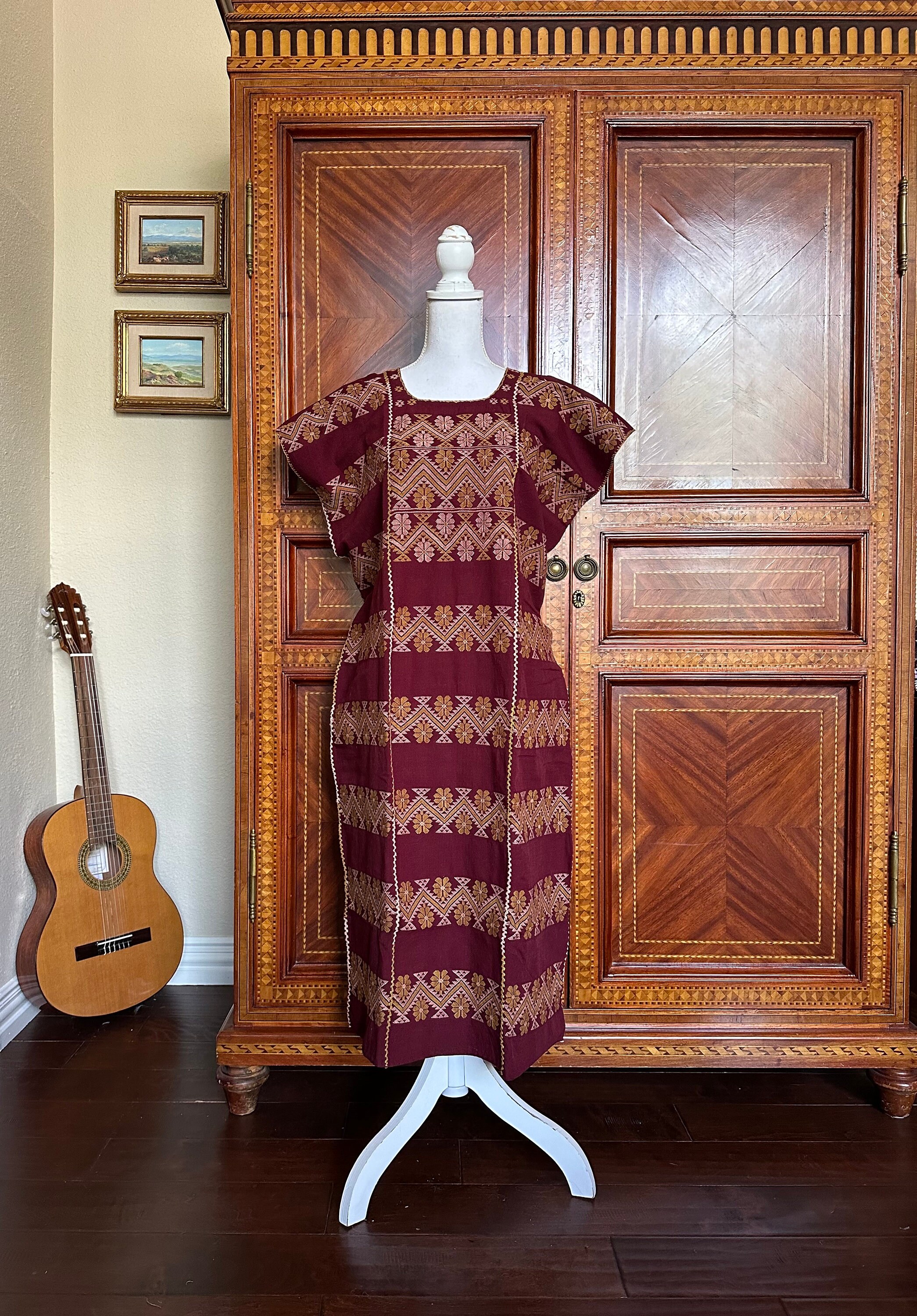 Handwoven Huipil, Mexican Loom Dress, Mexican Maxi Dress, Mexican ...