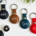 Personalized AirTag Holder, Custom AirTag Keychain, Vegan Leather ...