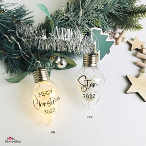 Personalized Christmas Light Bulb With LED, Personalized Christmas ...
