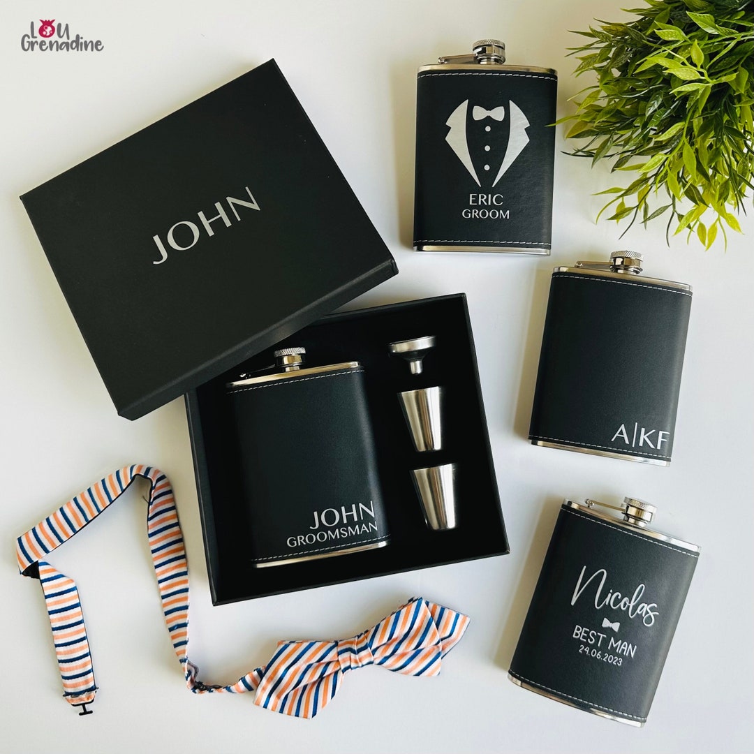 Personalized Groomsman Flask, Custom Set for Best Man, Personalized ...