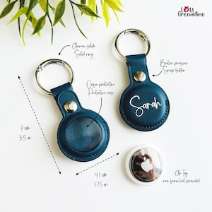 Personalized AirTag Holder, Custom AirTag Keychain, Vegan Leather ...