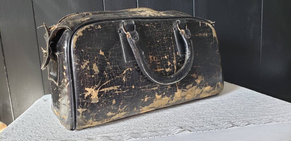 Leather Doctor's Bag - Vintage 1930s Medical Bag - House Call Bag ...