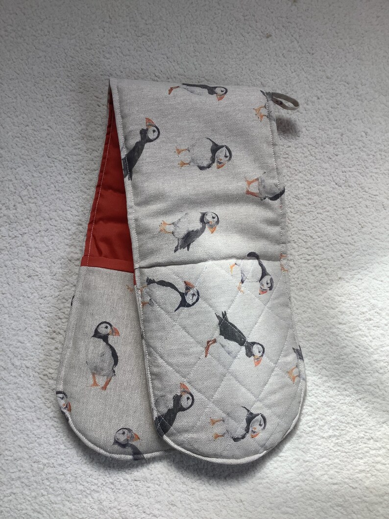 Apron-puffins; Also Oven Gloves/mitts, Tea Cosy, Peg Bag Etc - Etsy UK