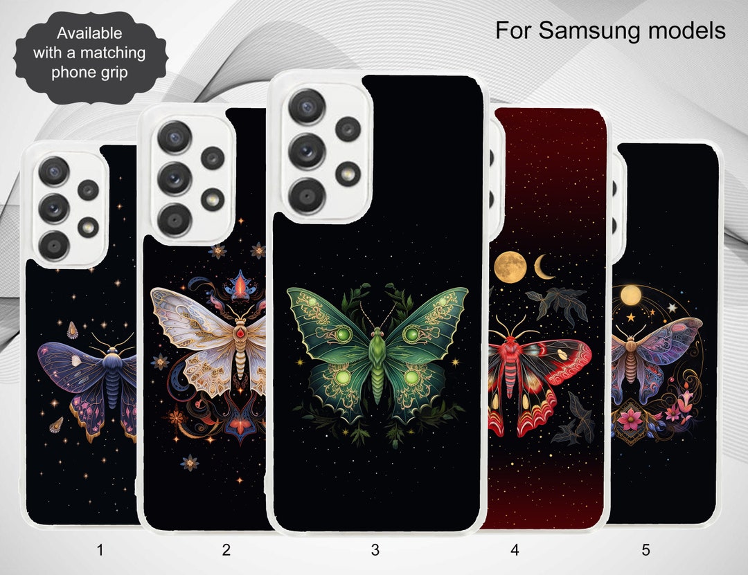 Celestial Moth Black Dark Mystical Phone Case Cover for Samsung Galaxy ...