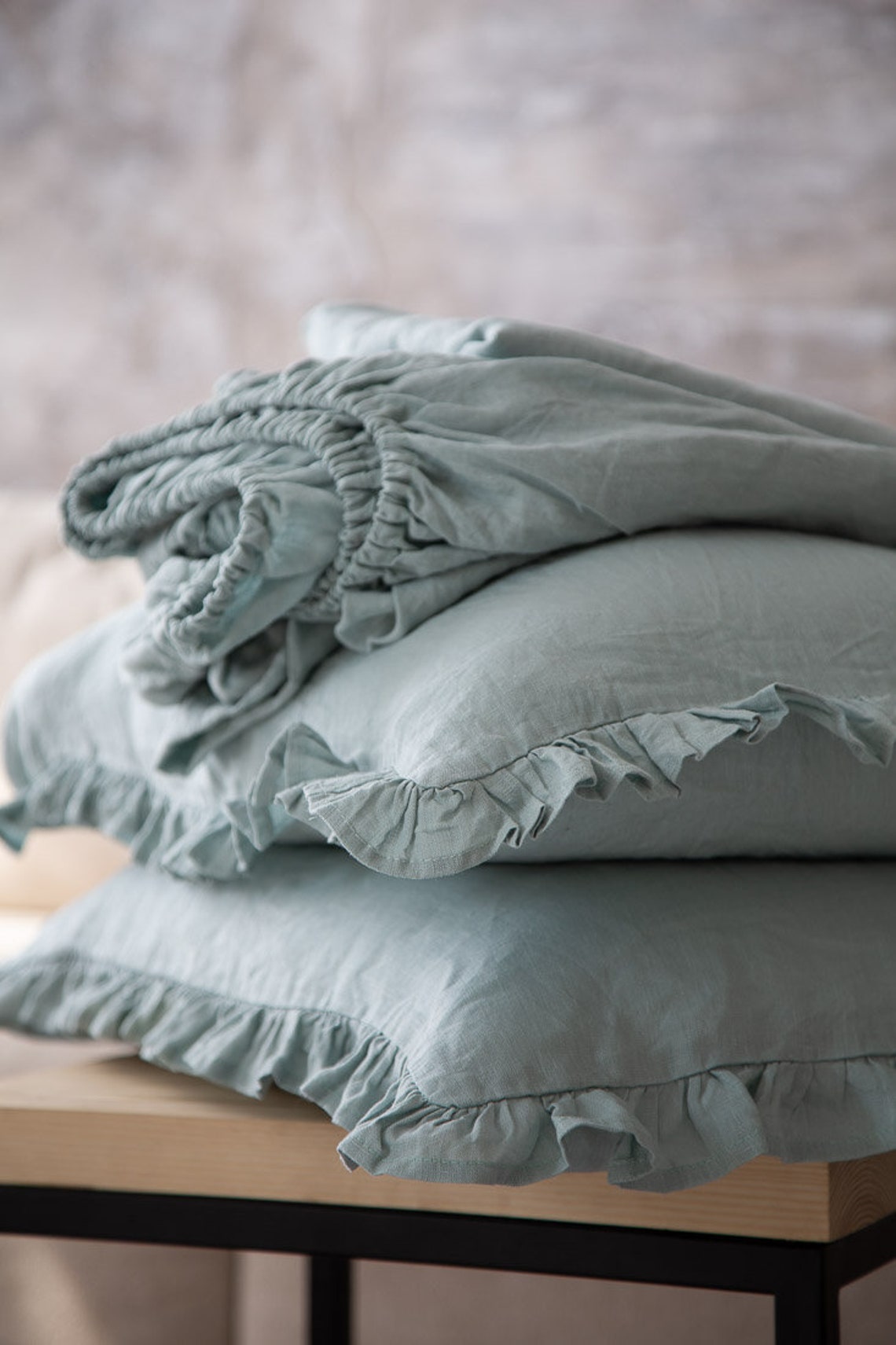 Stone Washed Linen Bedding Set Sheet Set Bedding Set Bed - Etsy