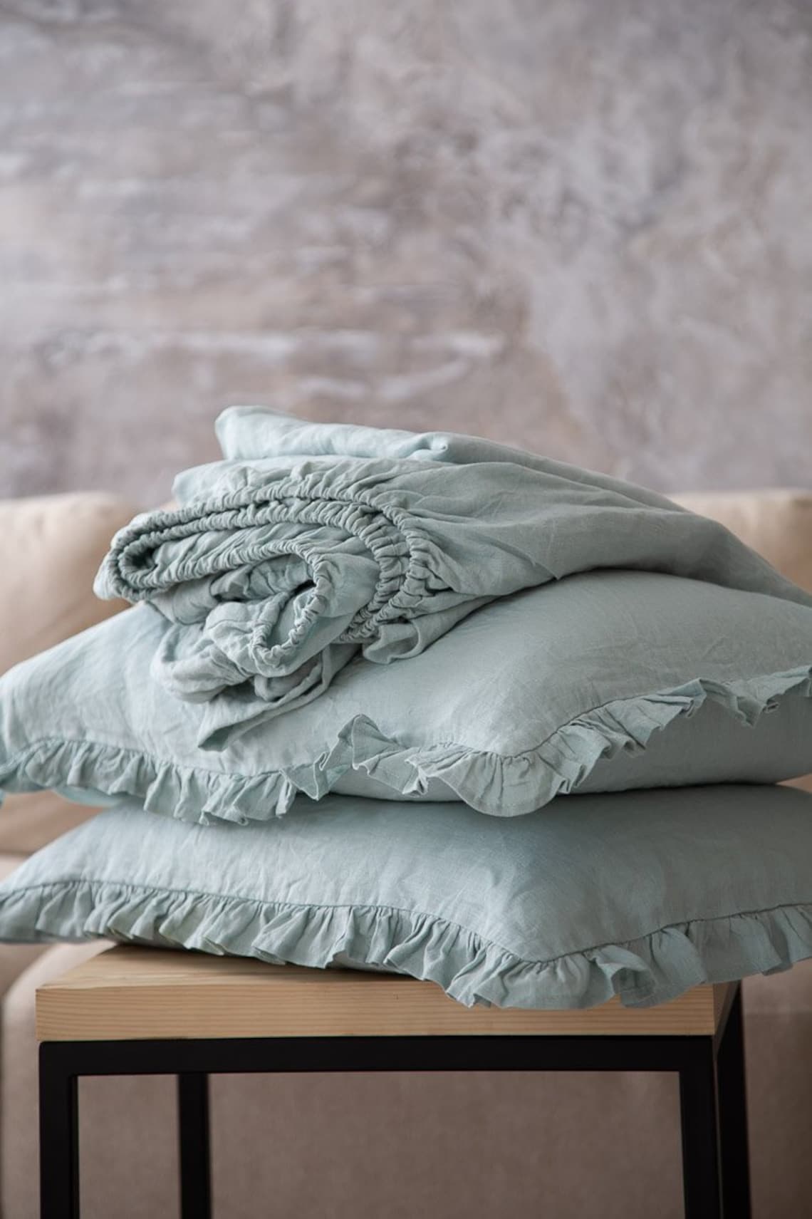 Stone Washed Linen Bedding Set Sheet Set Bedding Set Bed - Etsy
