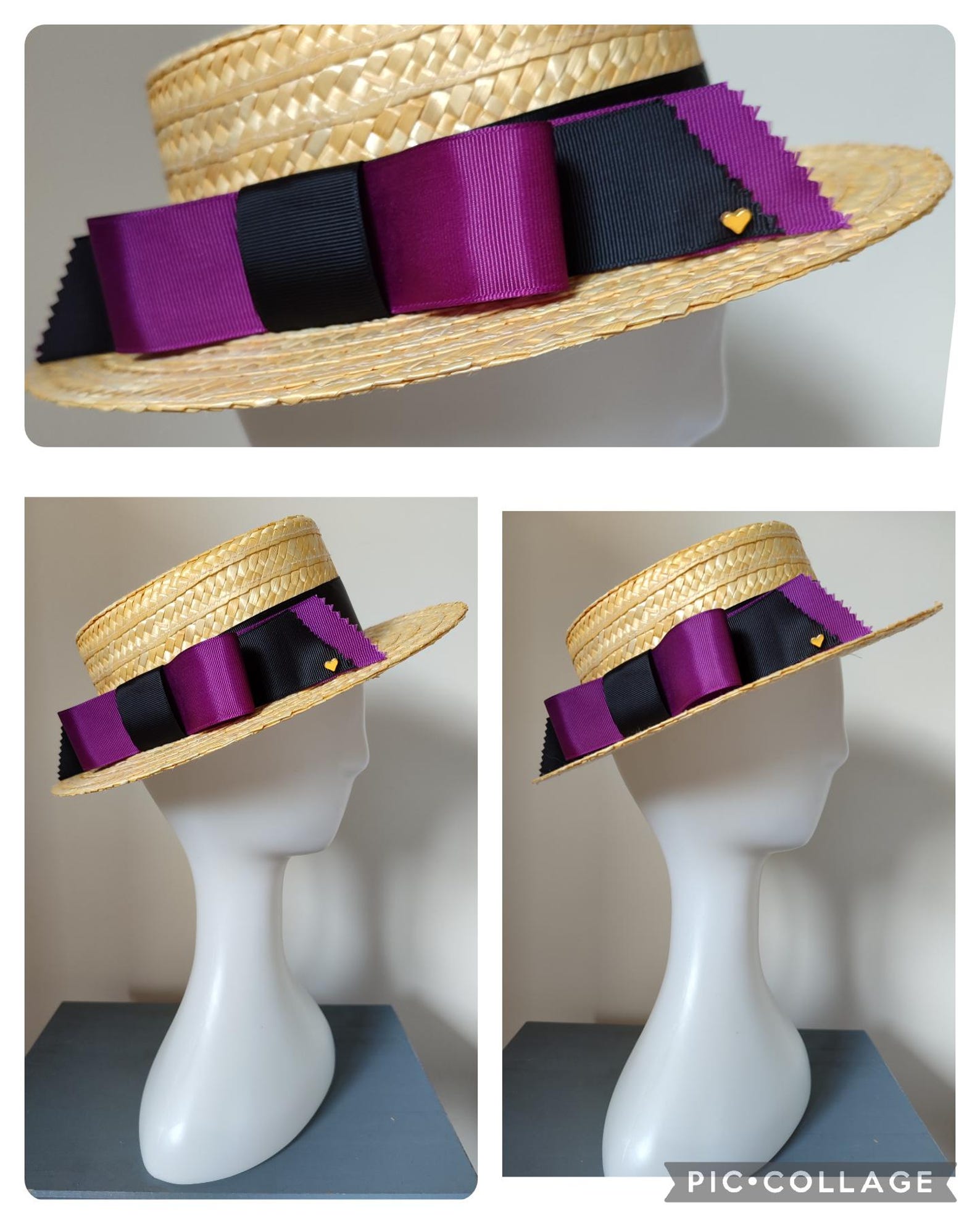 Elegant and Practical National Straw Hat With Two-tone Ribbon... Ideal ...