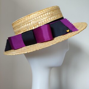 Elegant and Practical National Straw Hat With Two-tone Ribbon... Ideal ...
