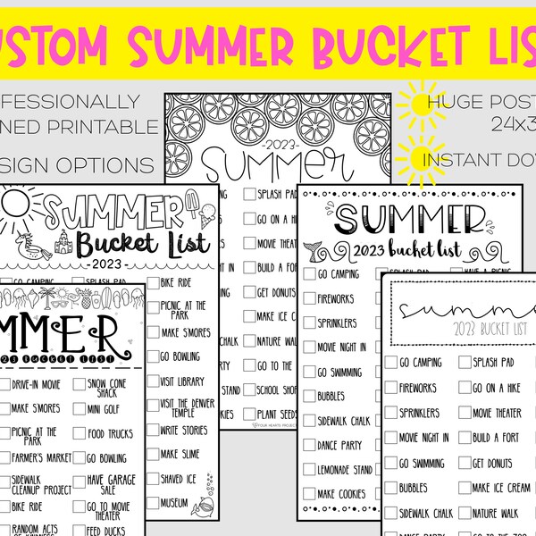 Summer Bucket List - Etsy