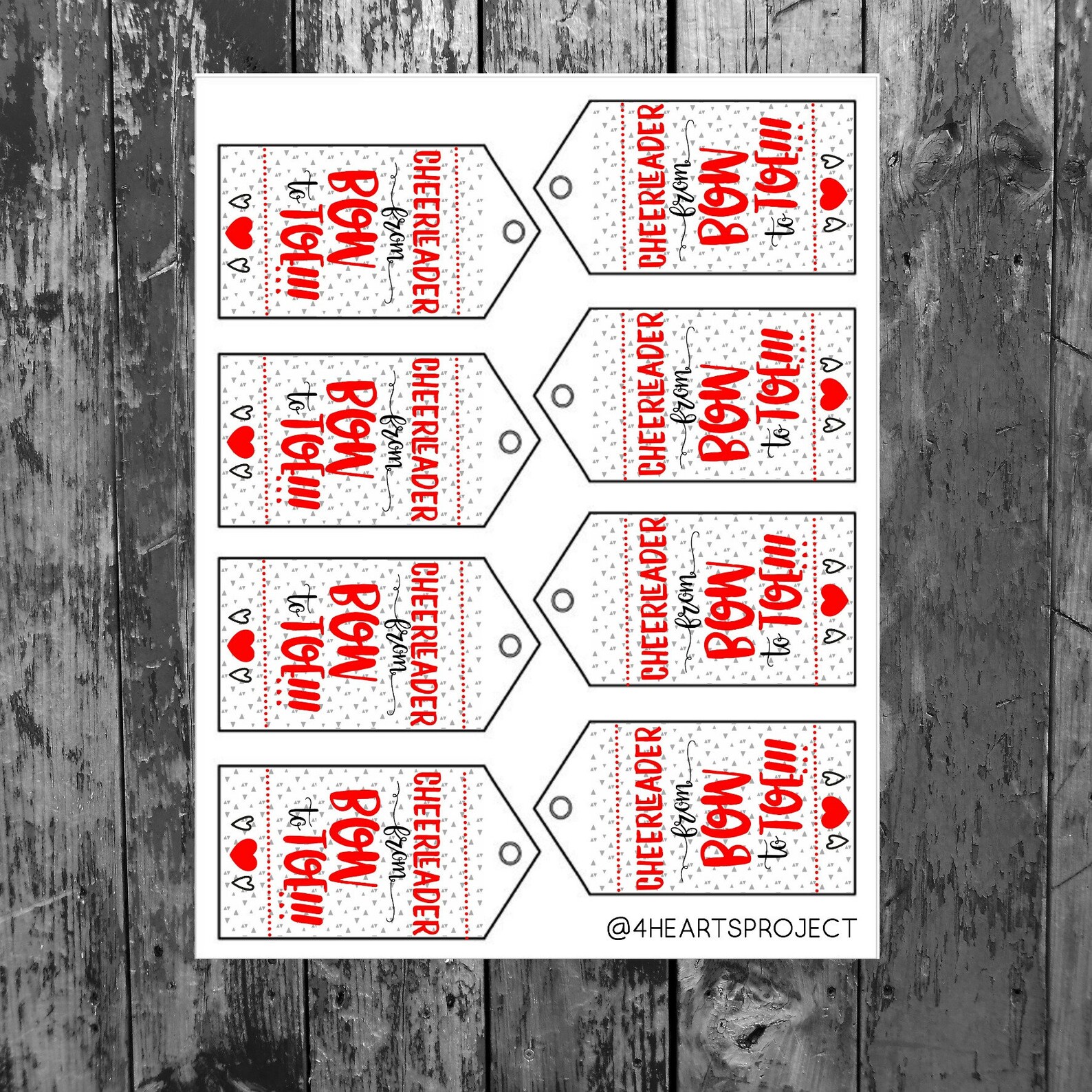 Cheerleader Tag Cheer Printable Digital Download Instant - Etsy